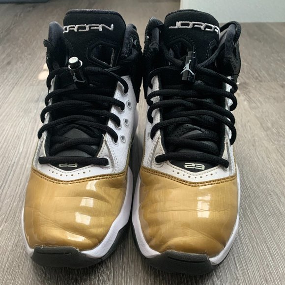 Jordan | Shoes | Jordan Bloyal Gs White Black Gold | Poshmark